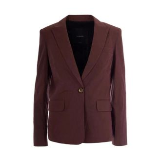 Pinko Pinko, Femme, Vestes, Brun, Taille: 40 FR Freda Giacca Lino Stretch