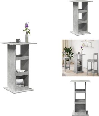 vidaXL Bartisch mit Ablagen Betongrau 60x60x102 cm Holzwerkstoff - Bartisch - Bartische - Stehtisch - Kneipentisch
