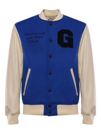Giuliano Galiano veste &agrave; manches en cuir - Bleu