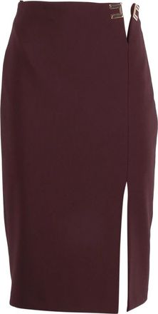 Elisabetta Franchi Femme, Jupes, Brun, Taille: 42 FR Logo-detail side-slit midi skirt