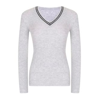 Brunello Cucinelli Femme, Pulls, Gris, Taille: 44 FR Pull ras du cou en cachemire