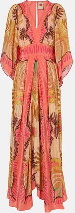 Farm Rio Bedrucktes Maxikleid Sand Palms Scarf