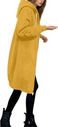 Generic Vestes en polaire pour femme avec poches, fermeture &eacute;clair et capuche pour une chaleur d&eacute;contract&eacute;e, confortable, v&ecirc;tements dext&eacute;rieur polyvalents, ac