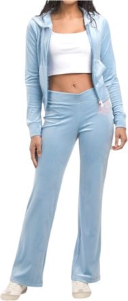Juicy Couture Damen Bling Velours Trainingsanzug, Heritage Blue, Large