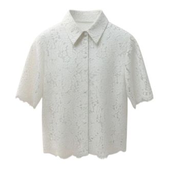 Silvian Heach Lace Shirt mit floralen Details - - Blouses & Shirts - Damen - Wei&szlig; - M