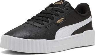 Puma Womens Carina Leather Shoes Sneaker, 3.0 Black-white-gold, 38.5 EU