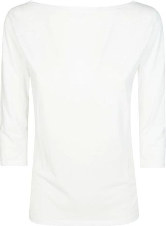 Majestic Filatures Femme, Tops, Blanc, Taille: 38 FR T-shirt Manica 3/4 Lyocell