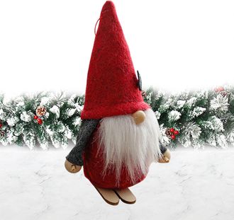 Generic Ski,Weihnachts| Skandinavischer Tomte-Weihnachtsbaum-Anh&auml;nger, Pl&uuml;schtier | Skandinavischer Tomte gesichtsloser -Weihnachtsbaum-Anh&auml;nger, Sammlerfigur