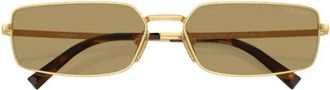 Prada SPRA605AK70G Rectangular Metal Sunglasses - Gold
