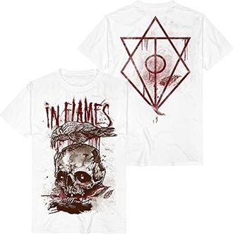 In Flames In Flames All for Me Homme T-Shirt Manches Courtes Blanc M 100% Coton Regular/Coupe Standard