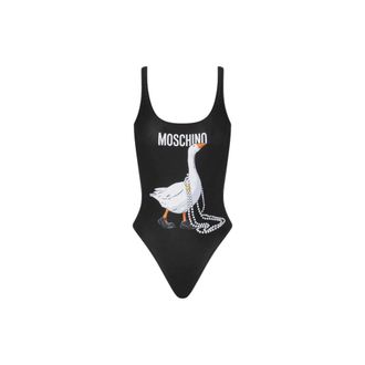 Moschino Goose Lycra One-piece Swimsuit - - Swimwear - Damen - Schwarzk - XS