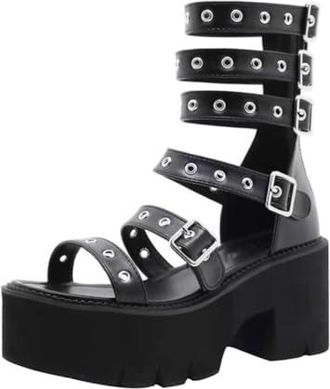 Valiclud Sandales Femme Épaisses à Semelle Épaisse Style Élégant Confortables pour Marche Quotidienne Chaussures Estivales Décontractées Noires