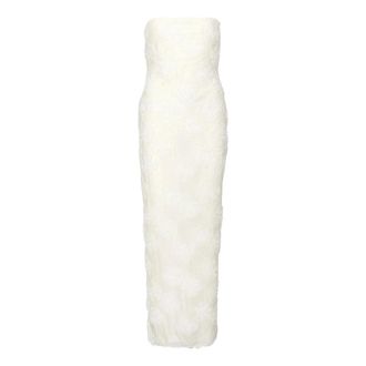 Rotate Rotate Birger Christensen - Robe Longue en Tulle Fleurie - Femme - Robes - Blanc - Taille: 36 FR