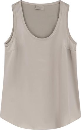Brunello Cucinelli Femme, Tops, Gris, Taille: 42 FR Top en satin de soie stretch