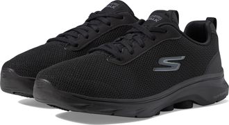 Skechers Damen Go Walk 7 Clear Path Low-Top-Sneaker, Schwarzer Textilrand, 40.5 EU