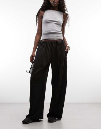 Weekday pantalon large coupe ballon &agrave; plis noir