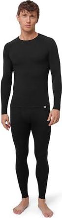 Danish Endurance sous-Vêtements Thermiques en Laine Mérinos Long pour Hommes, Ensemble de Couches de Base Chaudes en Laine Mérinos (Haut et Bas), Noir, 2XL