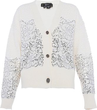 Faina Pailletten Damen Wollwei&szlig;