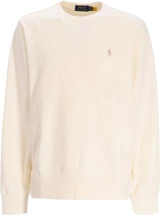 Polo Ralph Lauren Homme, Sweatshirts et sweats &agrave; capuche, Beige, Taille: M SweaT-shirt en molleton cr&egrave;me Loopback