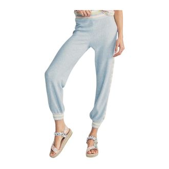 LoveShackFancy Blaue Joggers mit Pastellstreifen - - Trousers - Damen - Blau - S