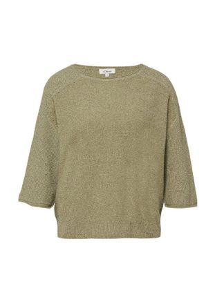 s.Oliver Kurzarmpullover Strickpullover Raglan-Strickpullover aus Boucl&eacute;