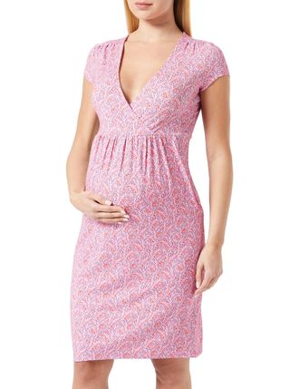 Noppies Damen Dress Bayamo Nursing Short Sleeve All Over Print Kleid, Cyclamen - N072, 42 EU