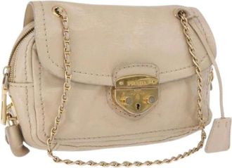 Prada Sac bandouli&egrave;re vintage doccasion - Femme - Pre-owned - Beige - Taille: ONE Size