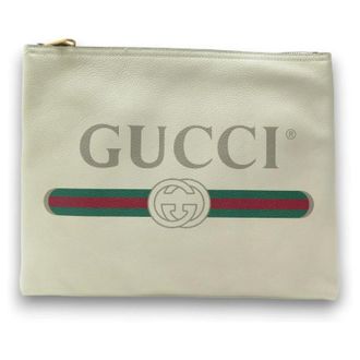 Gucci Clutches - NEUE GUCCI DRUCKTASCHE 500981 AUS BEIGE LEDER - Gr. unisize - in Beige - f&uuml;r Damen