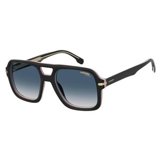 Carrera Homme, Accessoires, Noir, Taille: 55 MM Lunettes de soleil à rayures noires et dorées/bleues