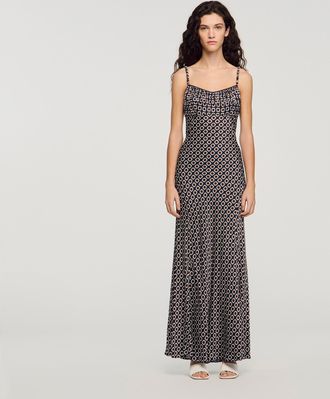 Sandro Robe longue esprit lingerie fleur