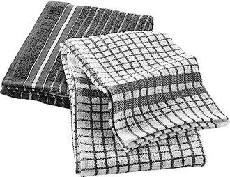 Douceur d'Intérieur Classico 2 Geschirrtücher (50 x 70 cm), Anthrazit, Frottee