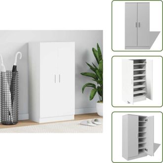 vidaXL The Living Store - Schuhschrank mit 7 F&auml;chern Wei&szlig; - Schuhschrank - Wei&szlig;er Schuhschrank - Schranksystem - Schuhregal - Garderobe