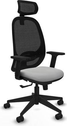 Piqueras y Crespo Stuhl aus zylindrischem Netzgewebe mit 2D-Armlehnen, h&ouml;henverstellbarer Lendenwirbelst&uuml;tze und h&ouml;henverstellbarem Kopfteil, ausgestattet mit 3 Winkeln