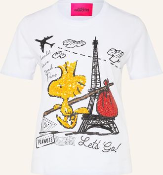 Frog Box Frogbox T-Shirt Mit Pailletten Und Schmucksteinen weiss