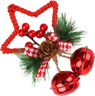 Artibetter Weihnachtsbaum Sternanh&auml;nger mit Glocke Rote H&auml;ngende Weihnachtsglocke mit Schleife Kompakte Weihnachtsdeko f&uuml;r Baum T&uuml;ren Fenster