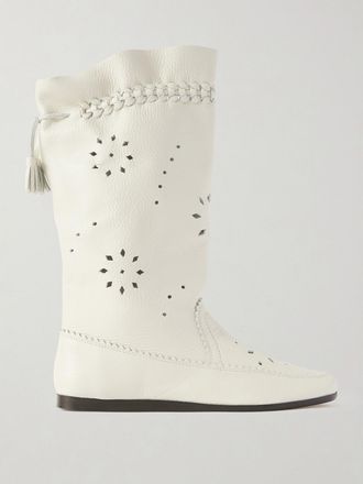 Isabel Marant Bottes En Cuir Textur&eacute; D&eacute;coup&eacute; Au Laser Welky - Blanc