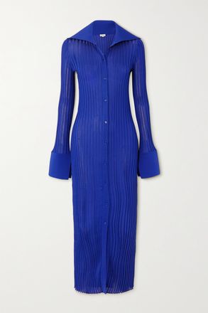 Loewe Midikleid Aus Rippstrick - Blau