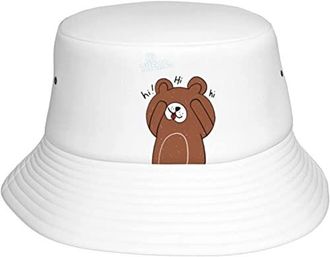 Generic Anti-UV Seau Chapeau Ours dessiné à la Main Chapeaux de Soleil de Plage Casual Bobs Homme pour Chasse Adultes Camping