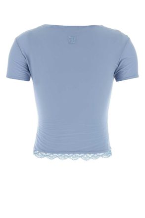 Magda Butrym Womens Powder Lue Stretch Cupro T-Shirt Lightblue Exterior: Cipro Elastane T-shirts And Polos
