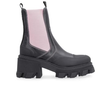 Ganni Contrast Stitch Platform Chelsea Boots Size 37