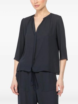 Peter Cohen blouse &agrave; col v - Bleu