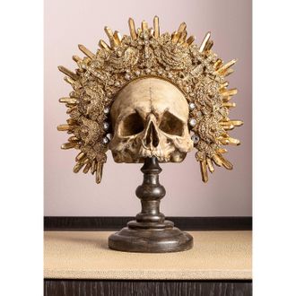 Kare Design home24 Deko Objekt King Skull 34 x 42 x 20cm Gold
