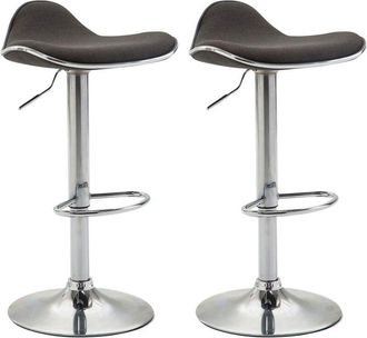 Clp R&eacute;glez 2 tabourets de bar Shanghai en tissu gris fonc&eacute;