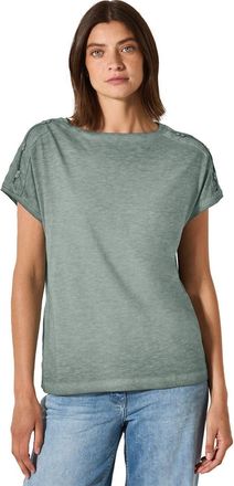 Cecil Damen T-Shirt mit Knopfdetail