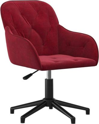 vidaXL Vidaxl - Chaise pivotante de bureau Rouge bordeaux Velours