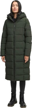 Marikoo Damen Wintermantel (XS-6XL) - gesteppt, abnehmbare Kapuze, 6 Taschen, Rippkragen - N079 - DarkOlive Gr&ouml;&szlig;e 4XL - Gr.4XL