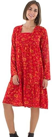 Coline Robe Hiver imprimée Coupe Ample - Couleur : Rouge - Taille : XXL