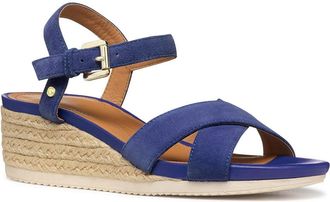 Geox Damen D Ischia Corda B Wedge Sandal, Blue, 36.5 EU