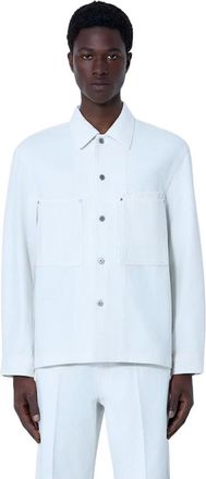 Christophe Lemaire Homme, Vestes, Blanc, Taille: M Cotton Twill Overshirt