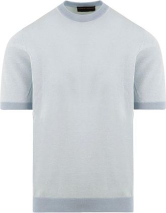FILIPPO DE LAURENTIIS Homme, Pulls, Bleu, Taille: XL Cotton Crew Neck T-Shirt